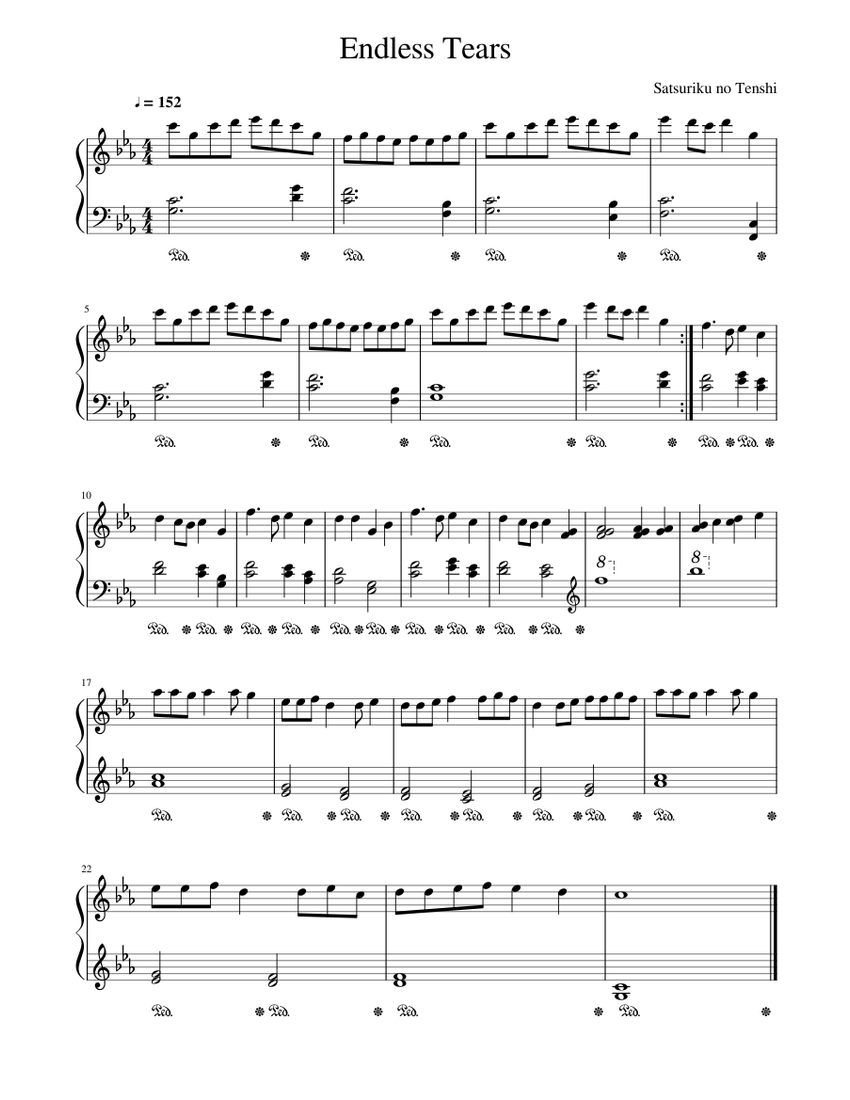 Endless Tears Sheet Music for Piano (Solo) Easy | MuseScore.com