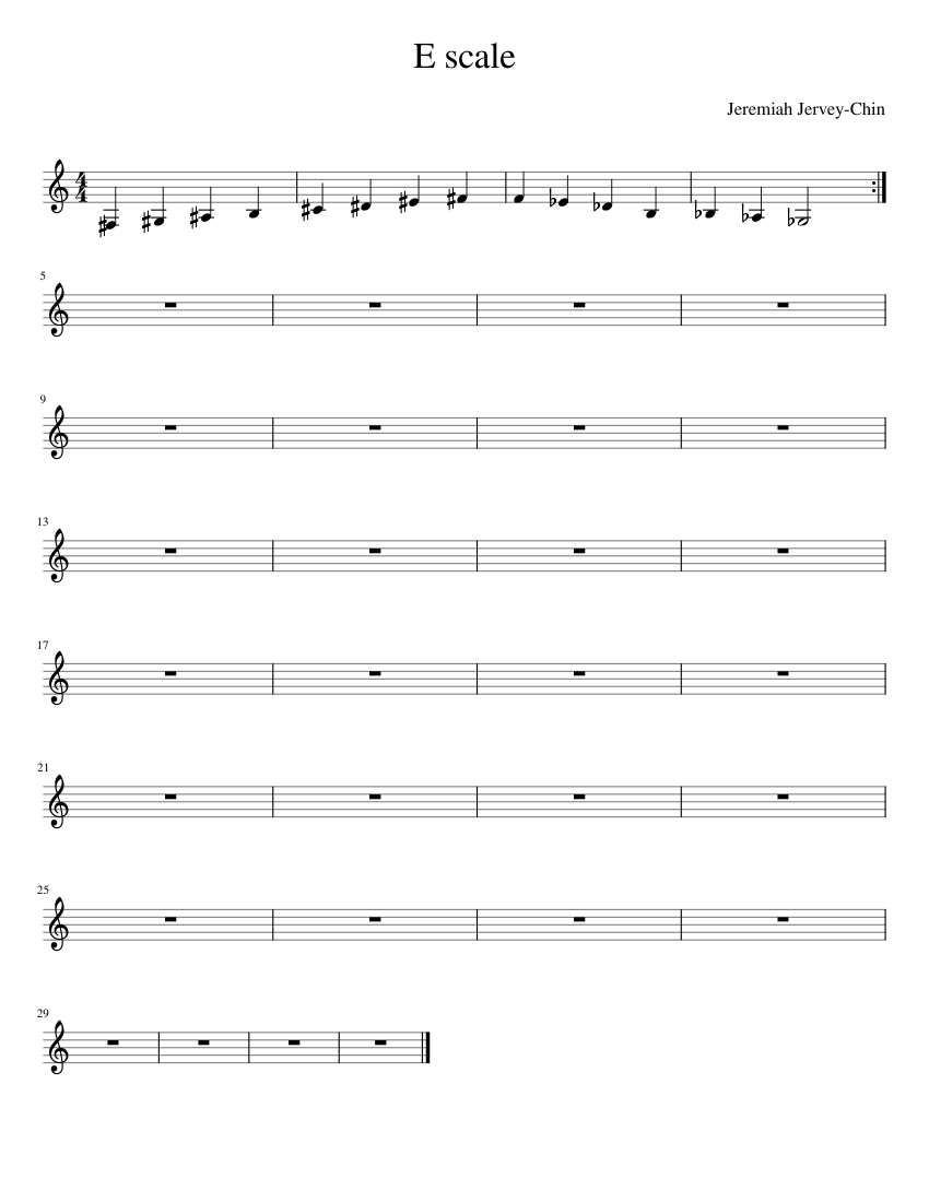 E scale Sheet music for Piano (Solo) Easy | Musescore.com