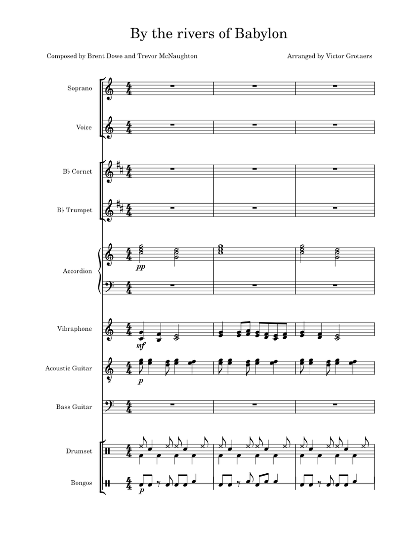 By the Rivers of Babylon – Brent Dowe and Trevor McNaughton arranged by ...