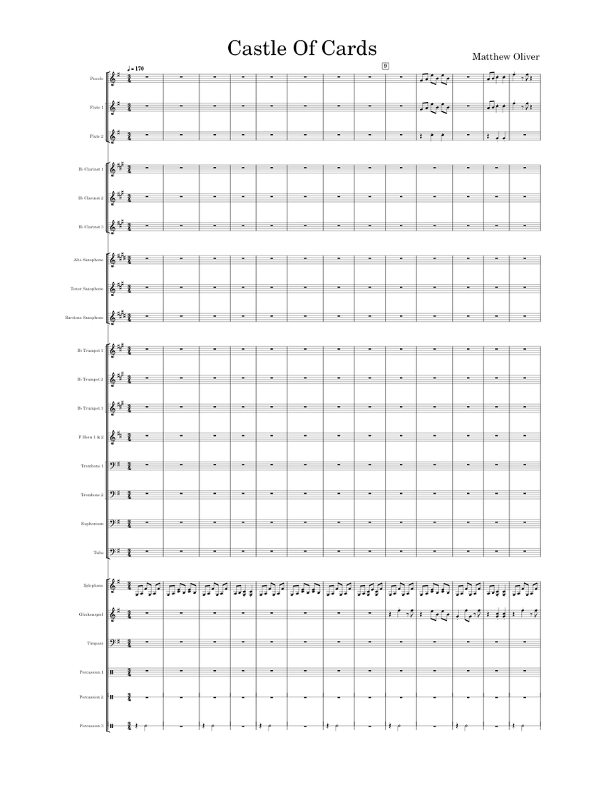Castle Of Cards Sheet Music for Trombone, Euphonium, Tuba, Flute ...