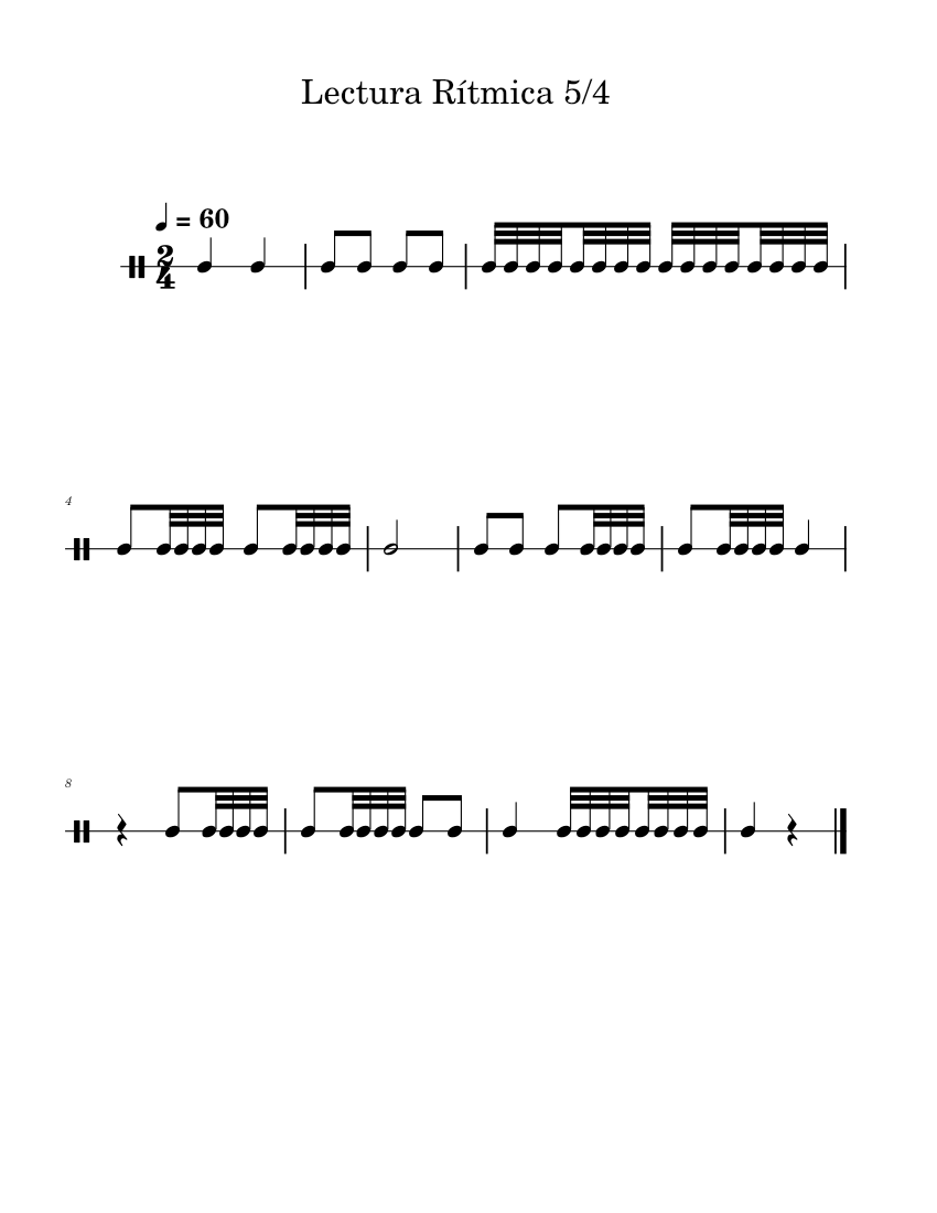 Lectura Rítmica 5/4 Sheet music for Slap (Solo) | Musescore.com