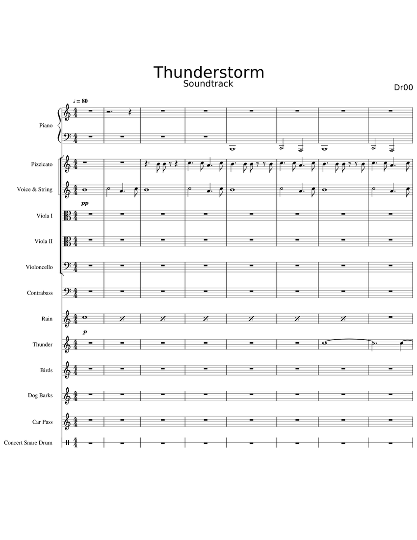 Thunderstorm (VIEW THE AUDIO SOURCE IT'S BETTER) Sheet music for Piano ...