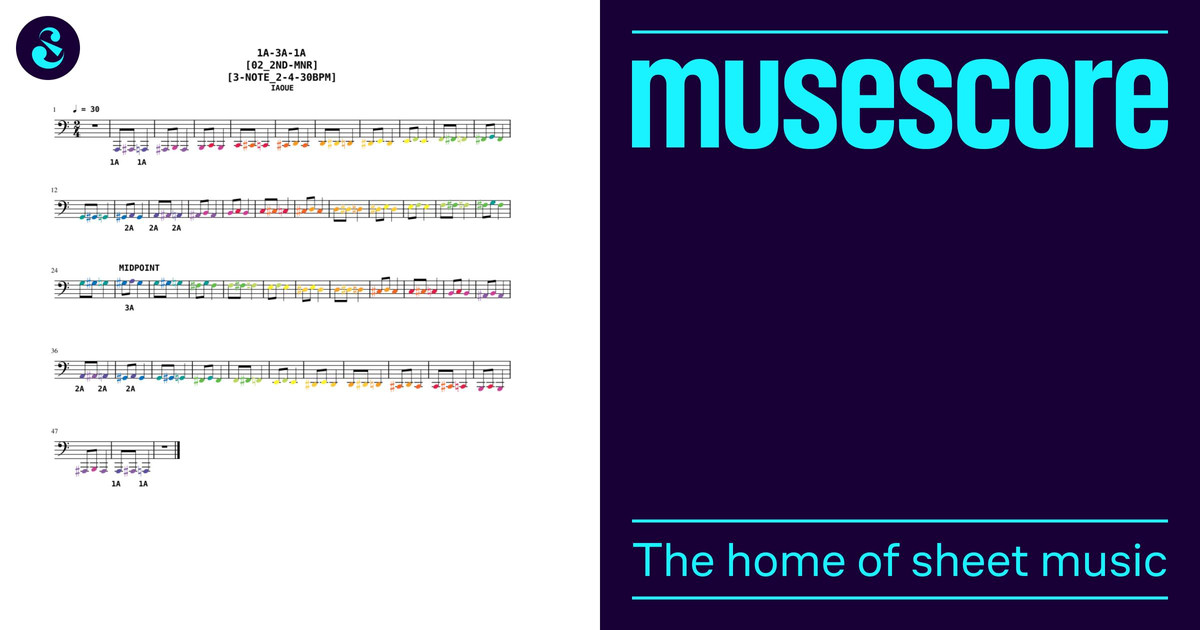 1A-3A-1A_[02_2ND-MNR]_[3-NOTE_2-4-30BPM] Sheet Music for Piano (Solo ...