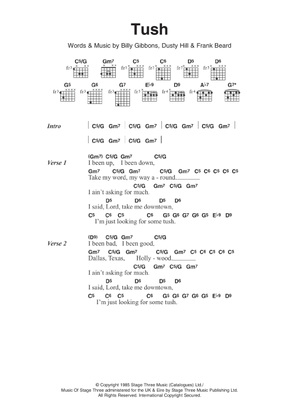 zz top la grange chords