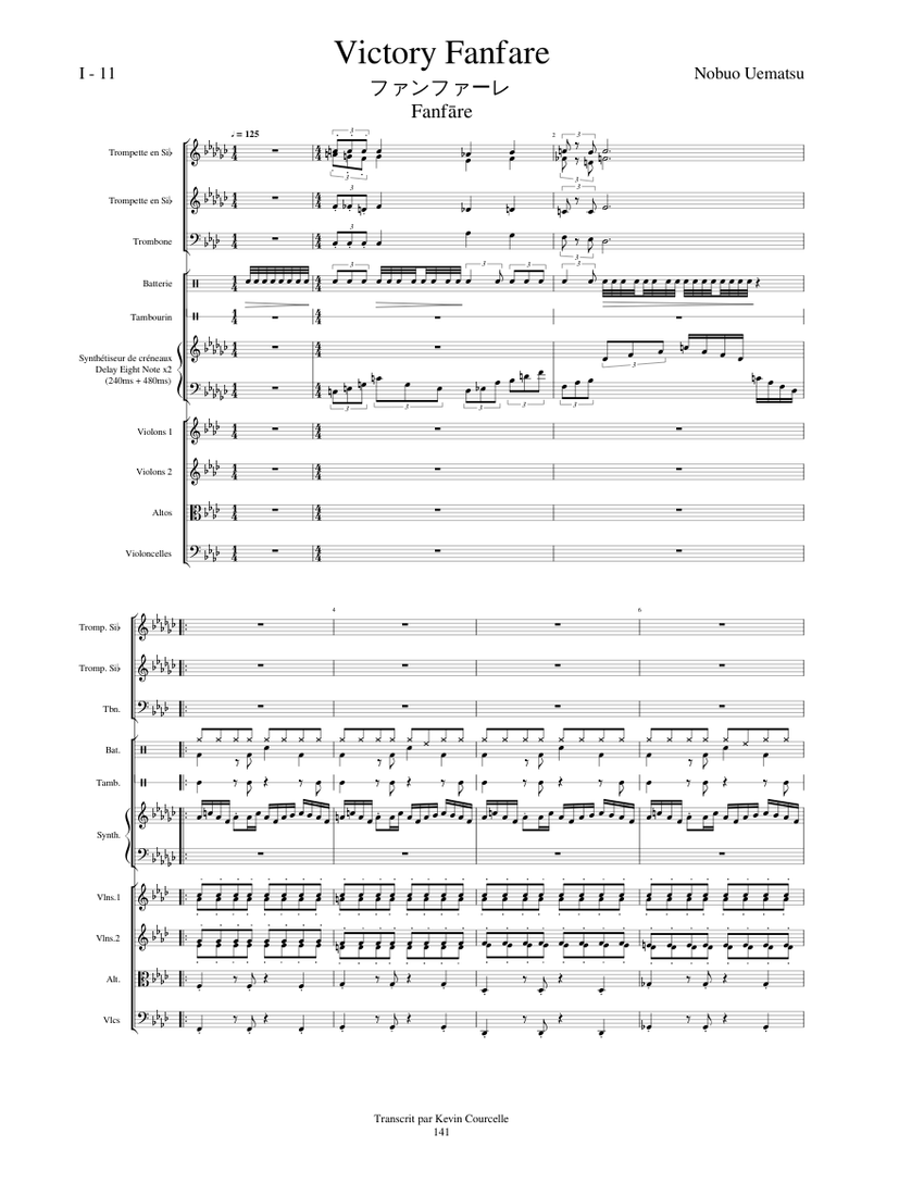 Final Fantasy VII 1-11 Victory Fanfare Sheet music for Trombone ...