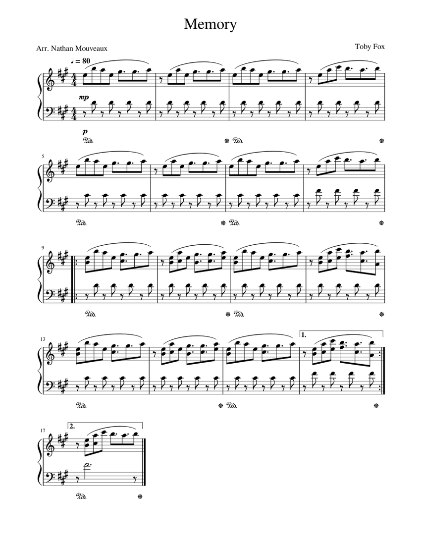 Memory - Toby Fox Sheet Music for Piano (Solo) Easy | MuseScore.com