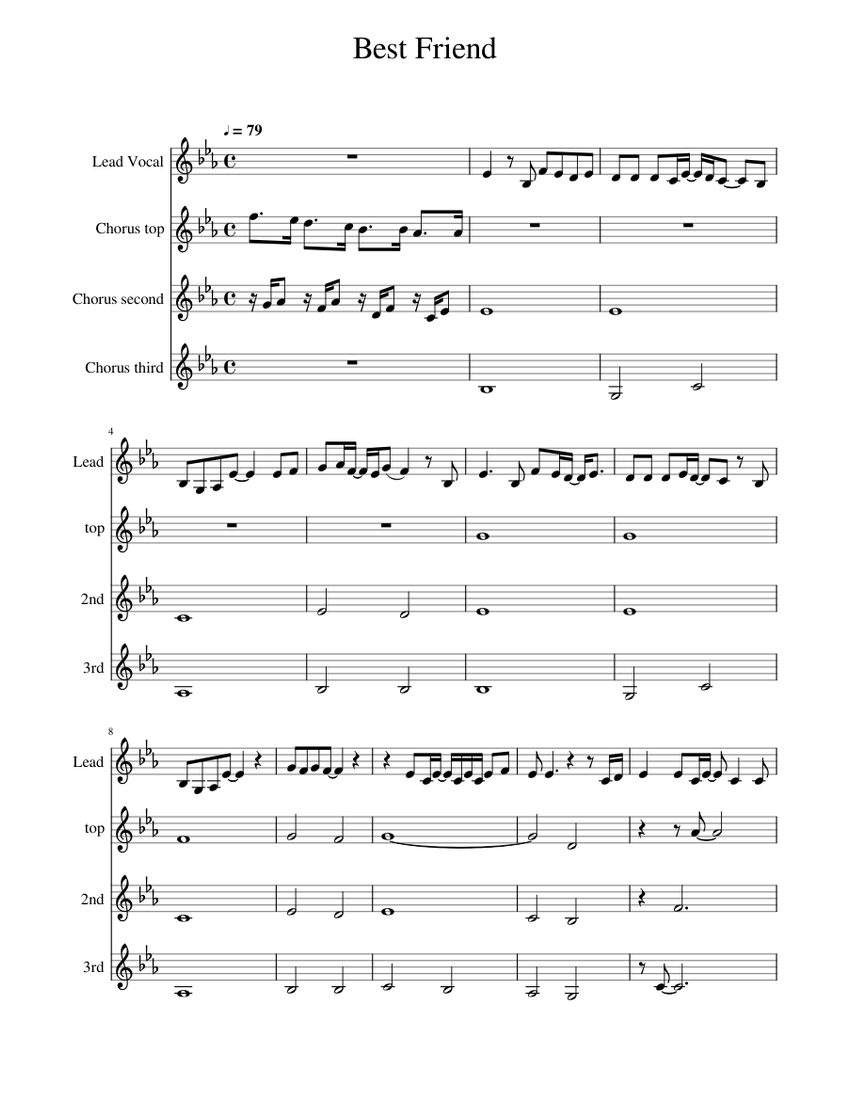 Best Friend Sheet Music for Piano (Mixed Quartet) | MuseScore.com