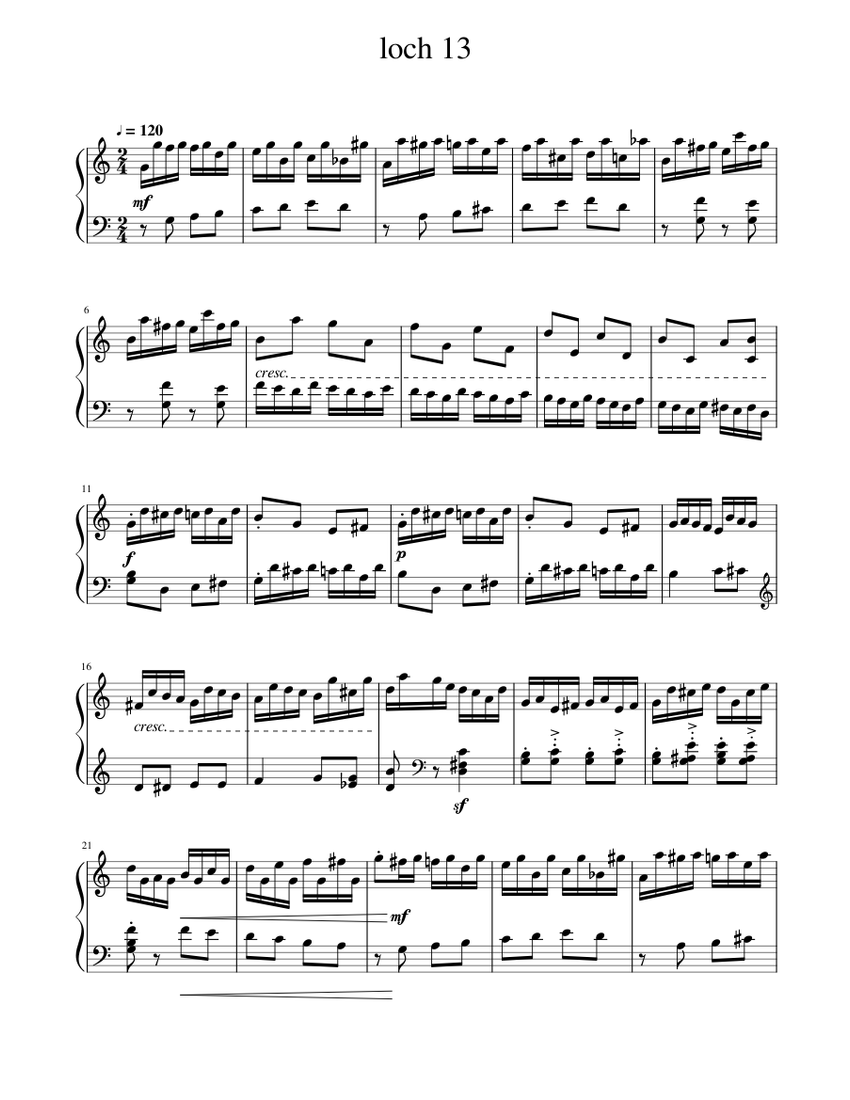 loch_13 Sheet music for Piano (Solo) | Musescore.com