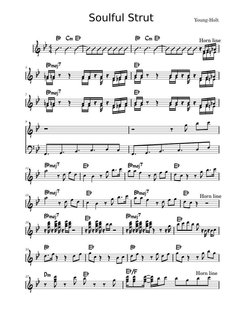 Soulful strut – Young-Holt Unlimited LEAD SHEET Sheet Music with Chords ...