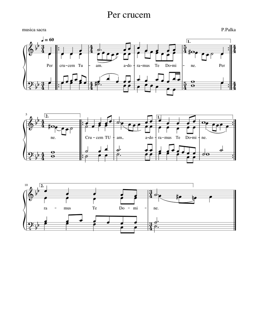 Per crucem Sheet music for Organ (Choral) | Musescore.com
