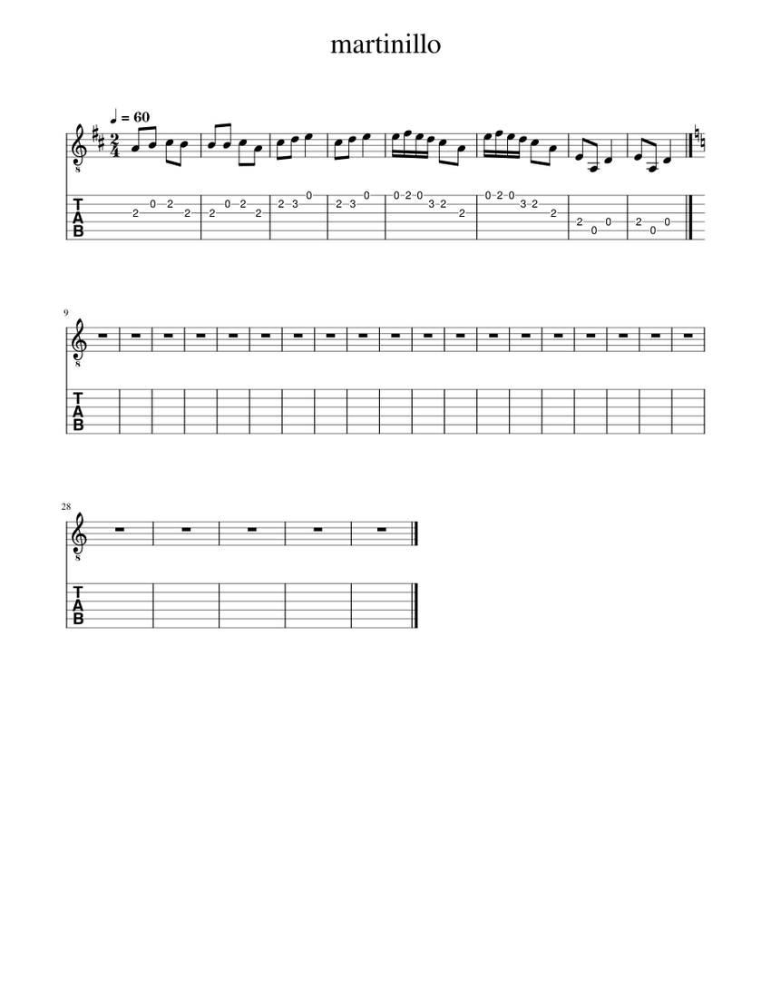 martinillo Grupo B Sheet music for Guitar (Solo) | Musescore.com