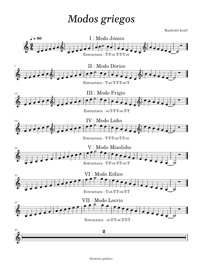 Modos_griegos Sheet music for Violin (Solo) | Musescore.com