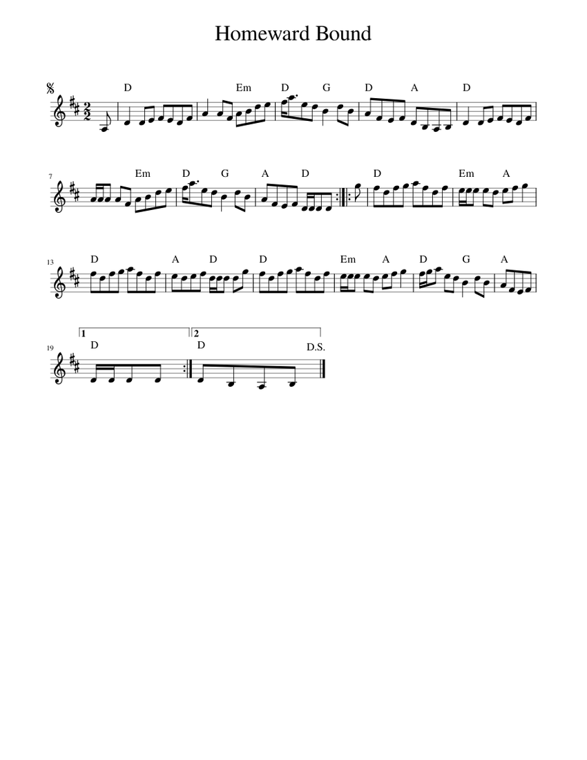 Homeward Bound Sheet music for Piano (Solo) Easy | Musescore.com