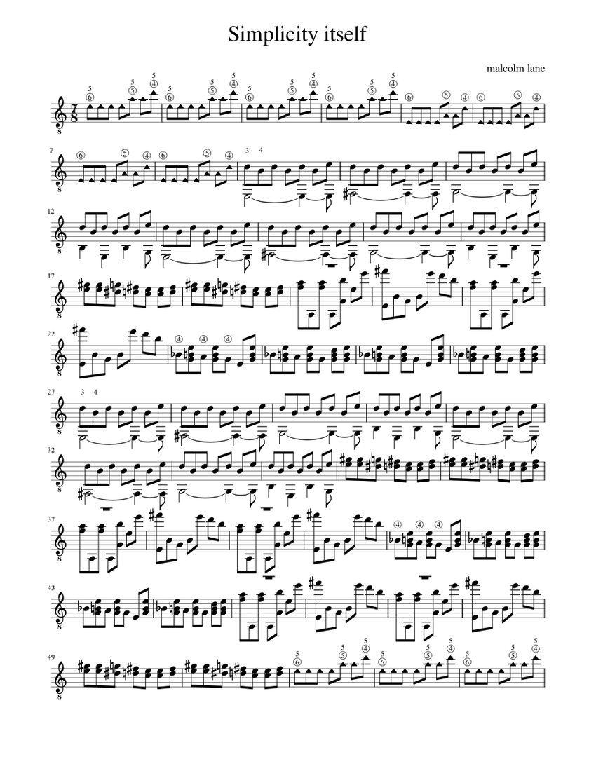 Simplicity itself Sheet music for Guitar (Solo) | Musescore.com