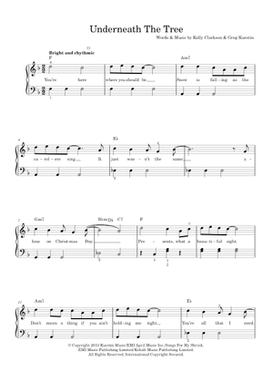 Play Official version of Underneath the tree Sheet Music by Kelly ...