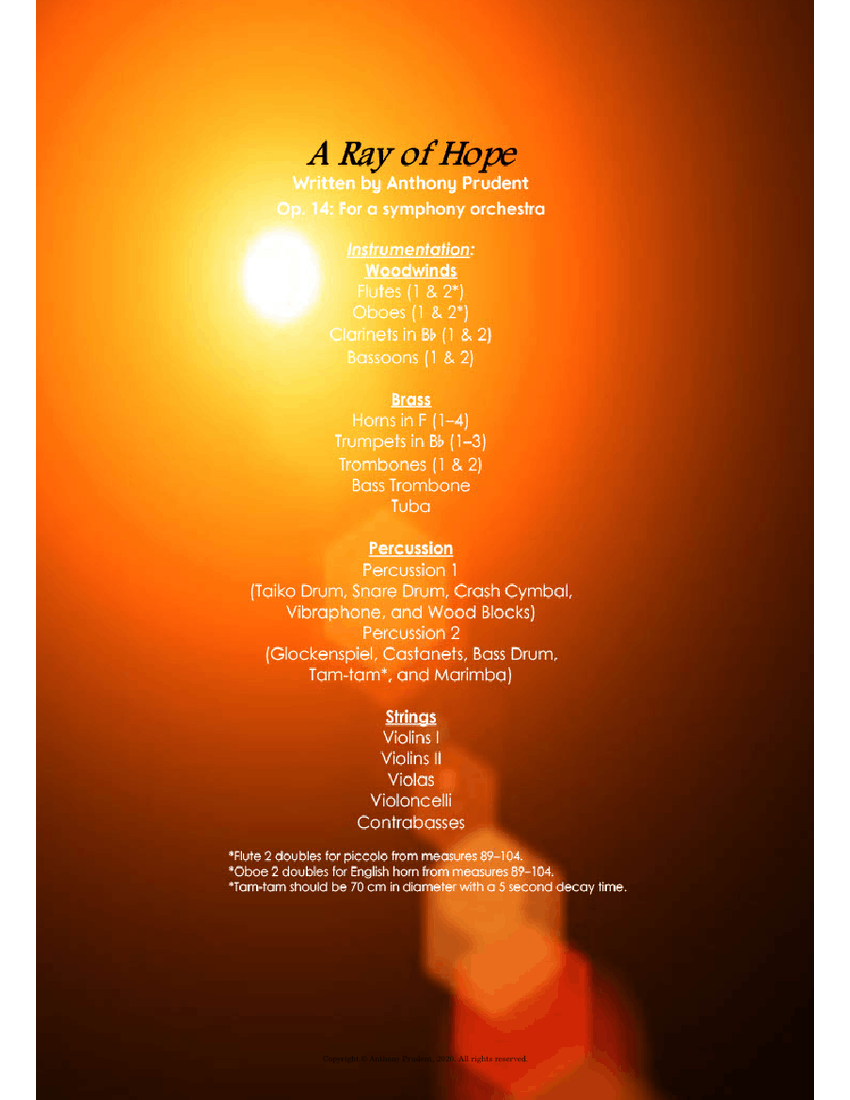A Ray of Hope Sheet Music for Trombone, Tuba, Trombone bass, Flute ...