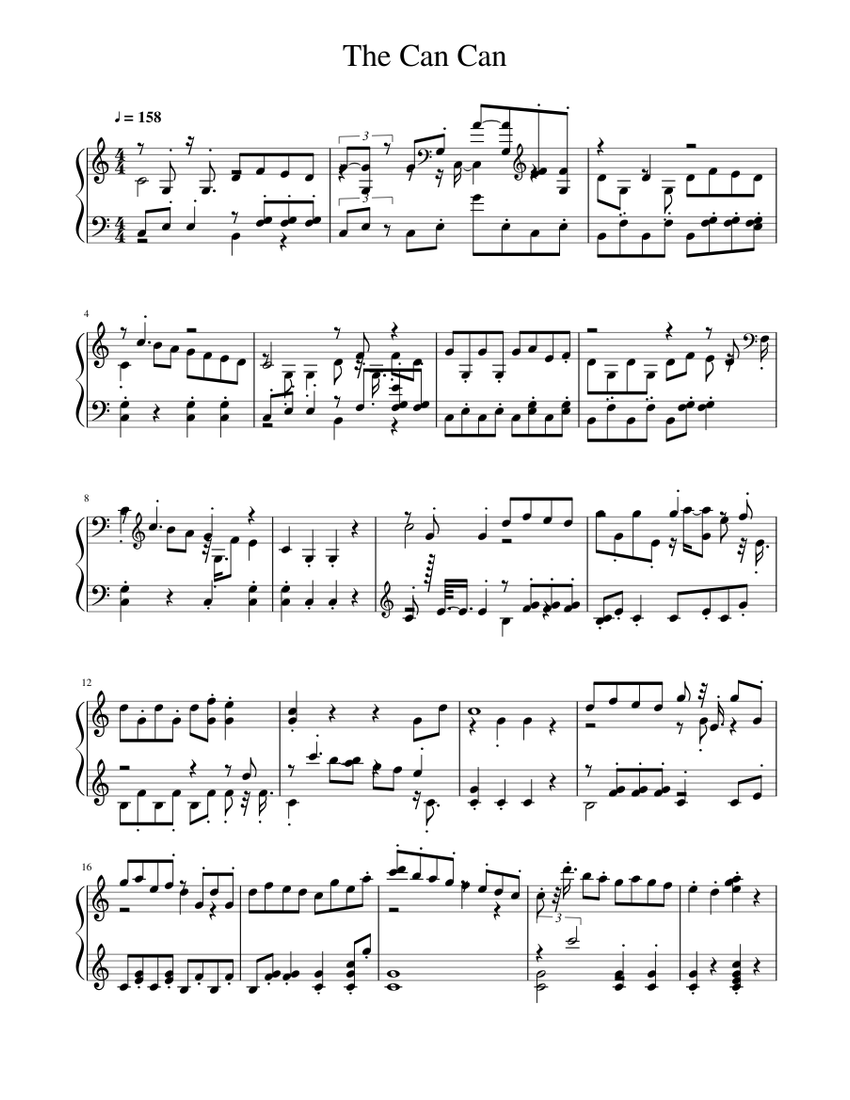 The Can Can Sheet music for Piano (Solo) | Musescore.com