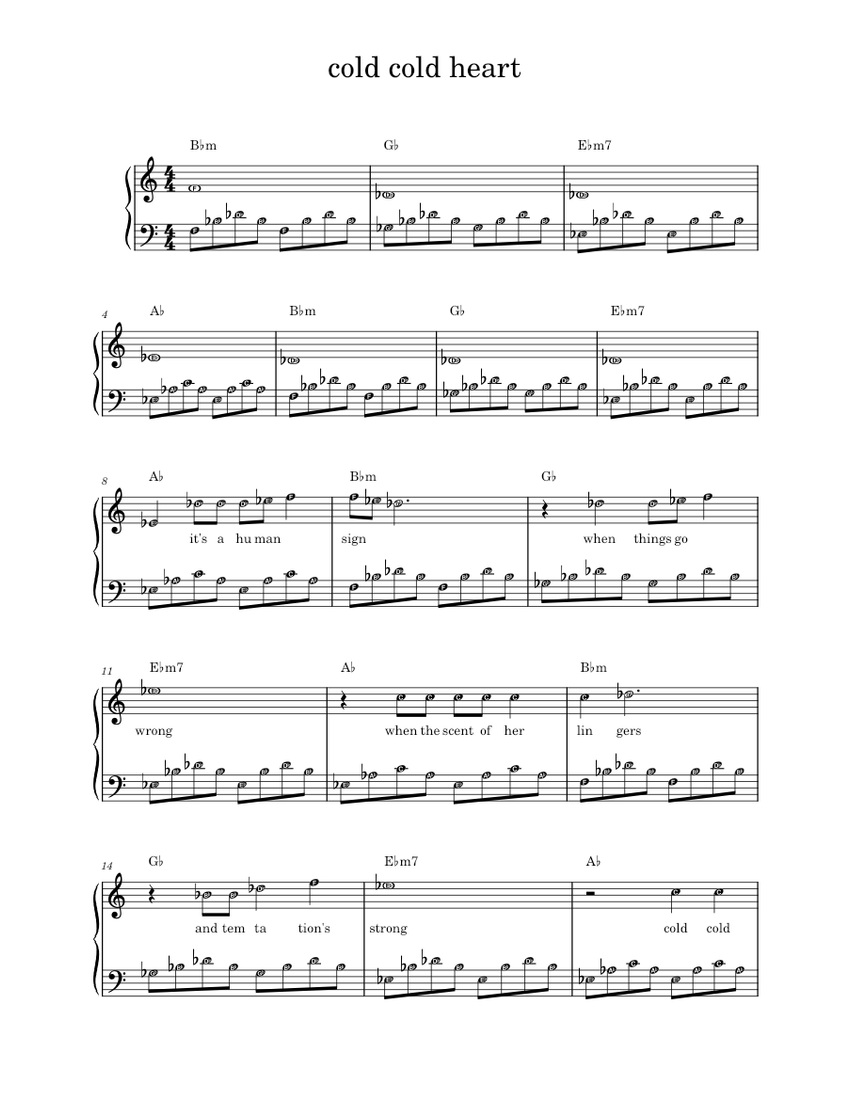 Cold heart – Dua Lipa Sheet Music with Chords for Piano (Solo) easy ...