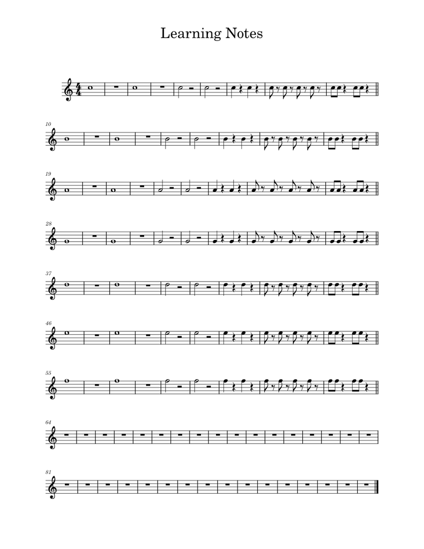 Learning_Notes Sheet music for Saxophone alto (Solo) | Musescore.com