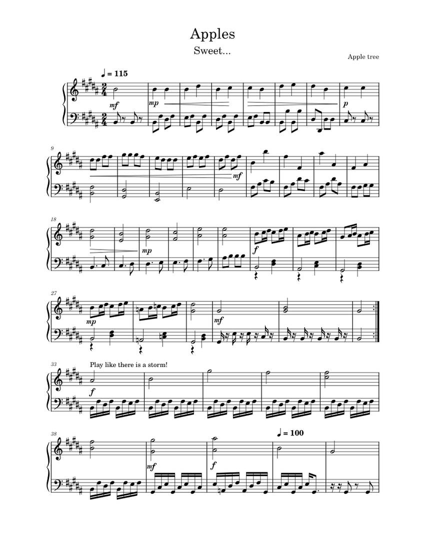 The periodic apple tree Sheet Music for Piano (Solo) easy | MuseScore.com