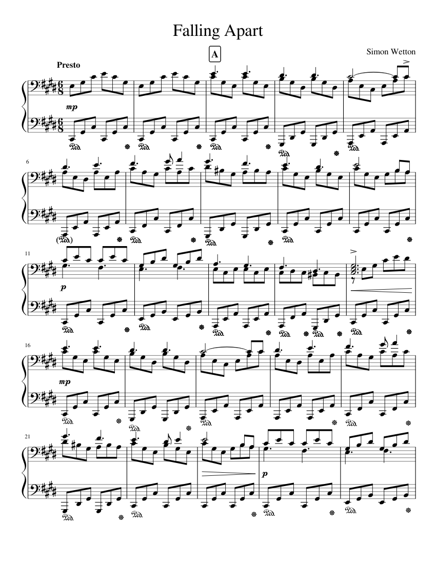 Falling Apart Original Composition Sheet music for Piano (Solo ...