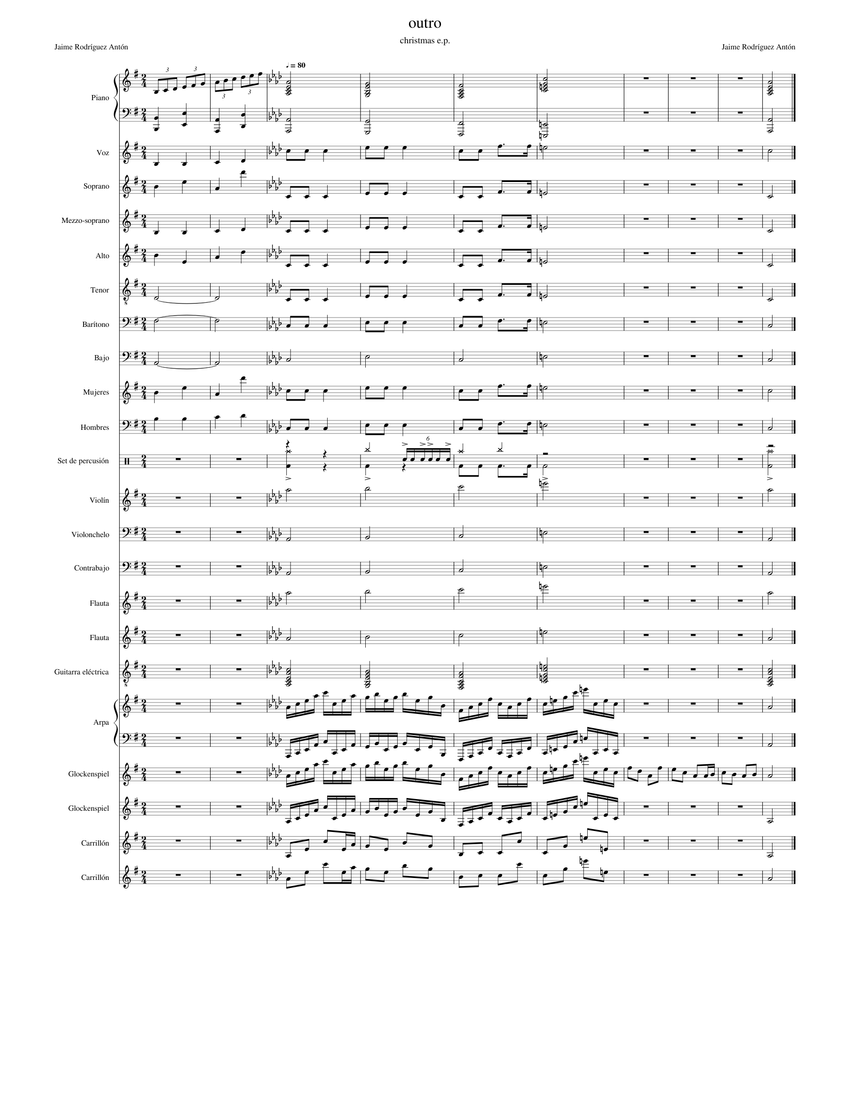 6. outro Sheet music for Piano, Soprano, Alto, Tenor & more instruments ...