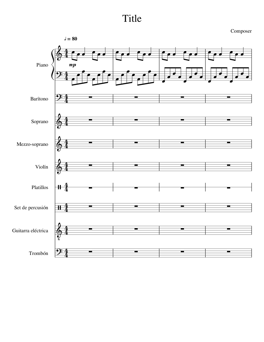 Epic Soundtrack Sheet music for Piano, Trombone, Soprano, Baritone ...