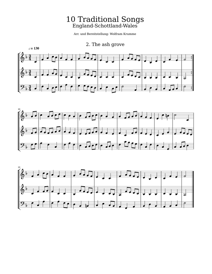 2. The Ash grove Sheet Music for Oboe, Bassoon (Woodwind Trio ...
