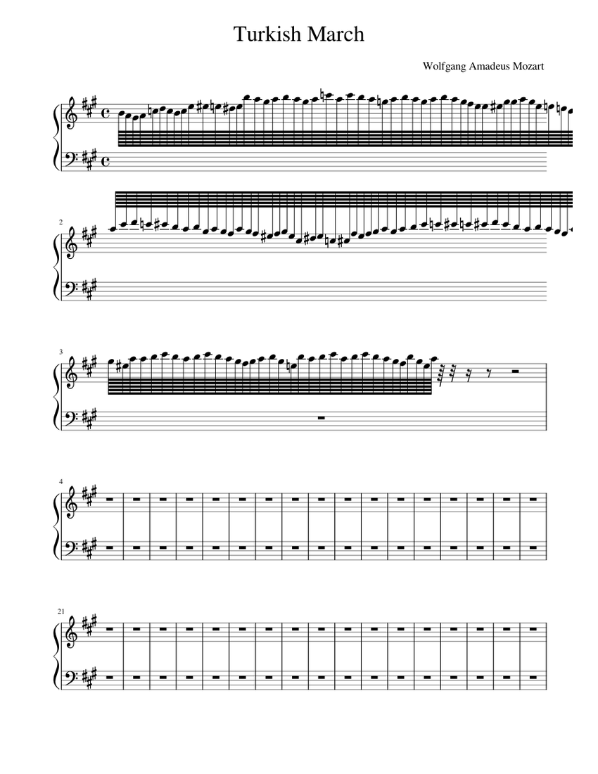 Turkish March Sheet music for Piano (Solo) Easy | Musescore.com