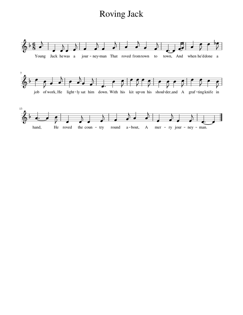 Roving Jack Sheet music for Piano (Solo) | Musescore.com