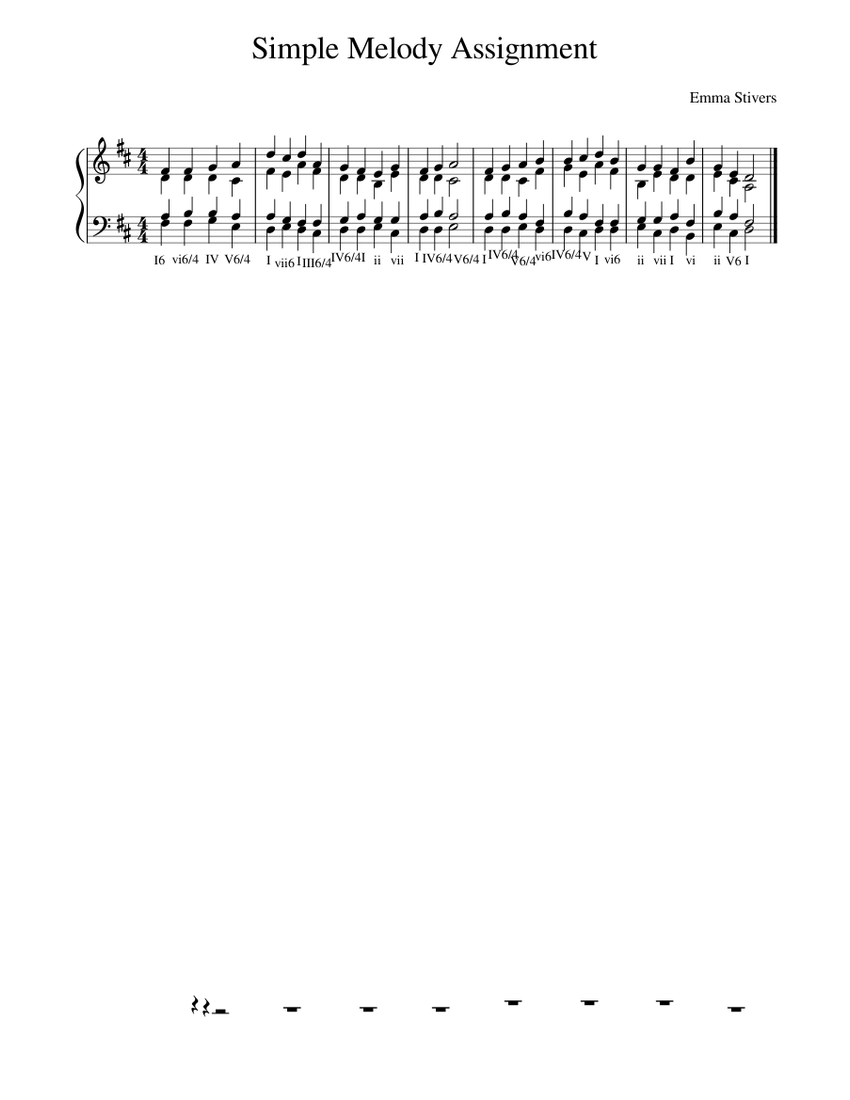 Simple Melody Assignment 1 Sheet music for Piano (Solo) Easy ...