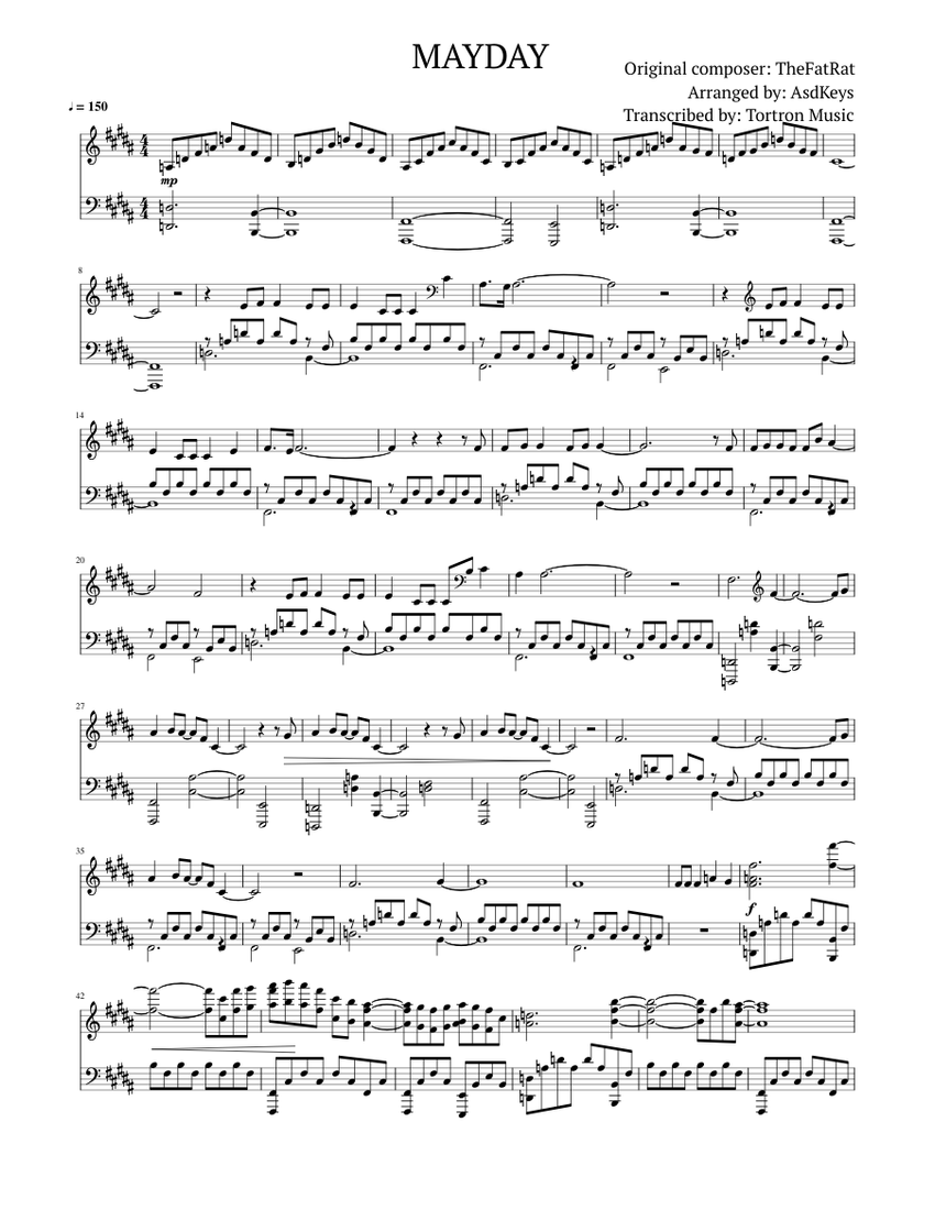 MAYDAY Sheet music for Piano (Piano Duo) | Musescore.com