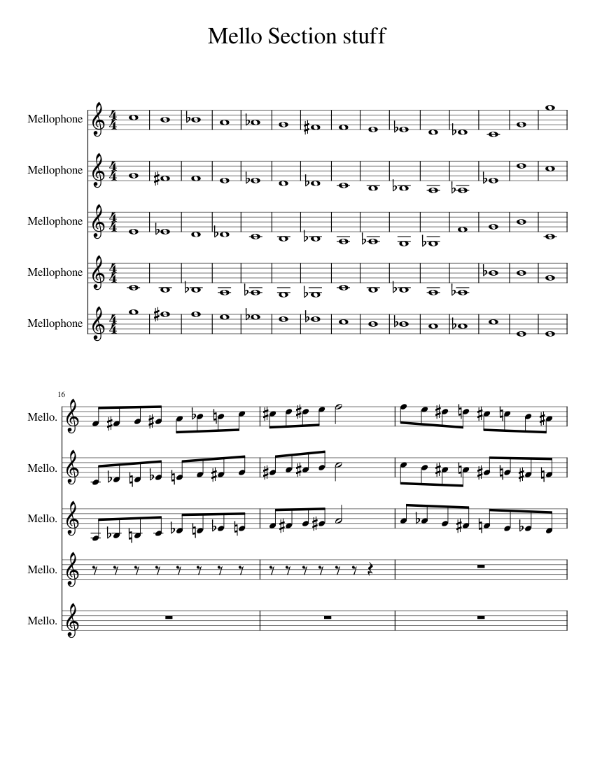 Mello Section stuff Sheet music for Mellophone (Mixed Quintet ...