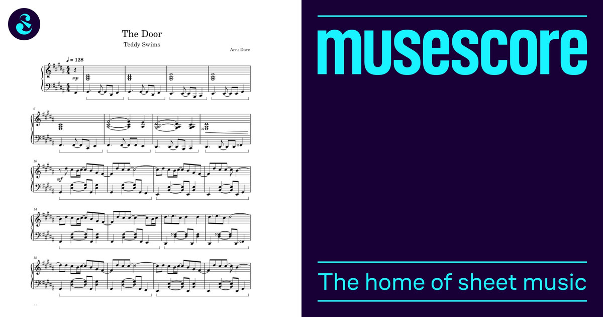 The Door – Teddy Swims Sheet Music for Piano (Solo) | MuseScore.com
