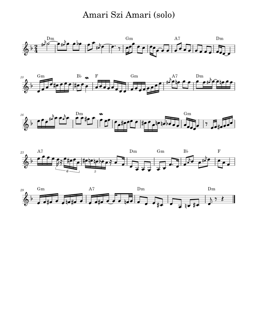 Amari, Szi Amari – Csókolom Amari Szi Amari solo Sheet music for Piano ...