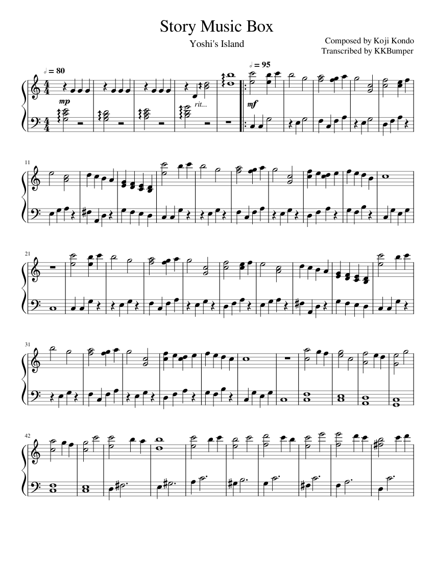 Story Music Box Sheet music for Piano (Solo) Easy | Musescore.com