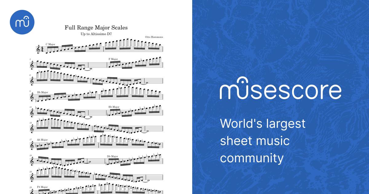 Full Range Major Scales Altissimo Sheet music for Saxophone alto (Solo ...