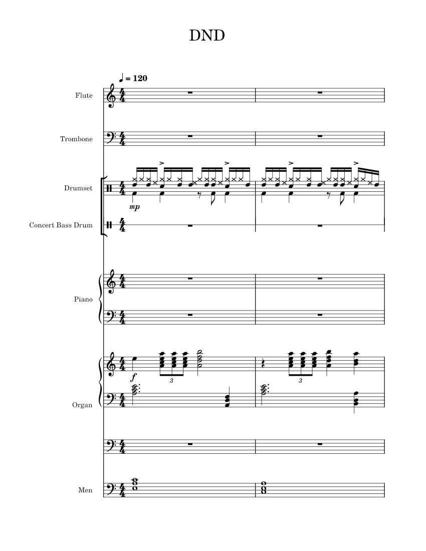 dnd music part 2 Sheet music for Piano, Trombone, Organ, Male & more ...