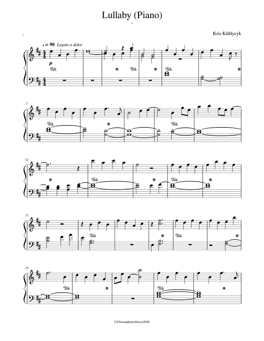 Lullaby - (Piano) Sheet music for Piano (Solo) Easy | Musescore.com