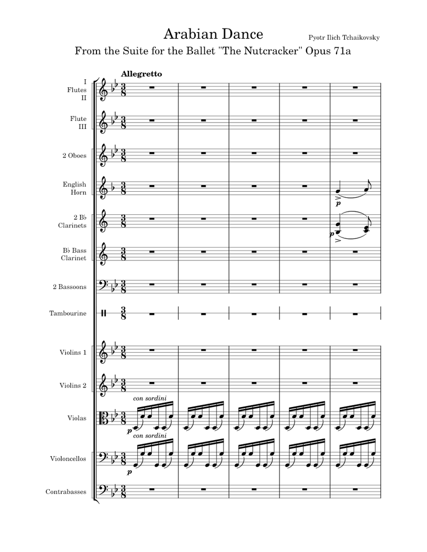 The Nutcracker Suite Opus 71a, Arabian Dance – Pyotr Ilich Tchaikovsky ...