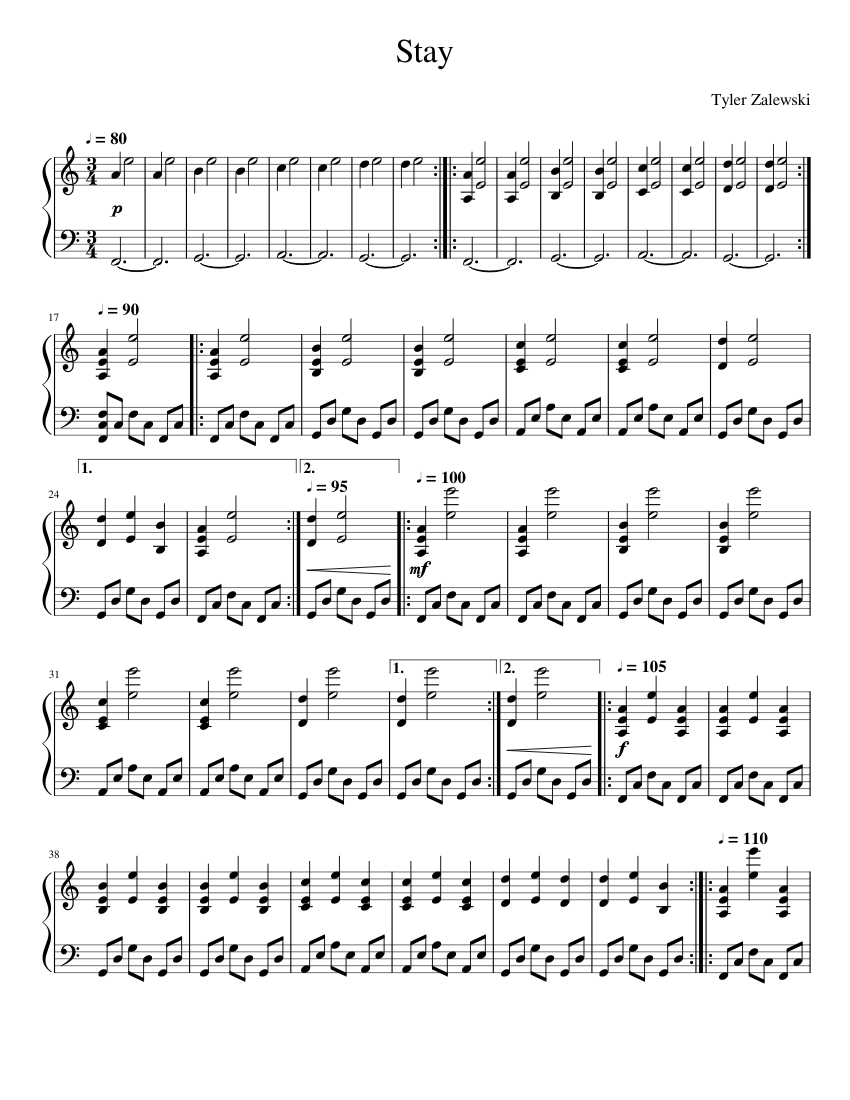 Stay - piano tutorial