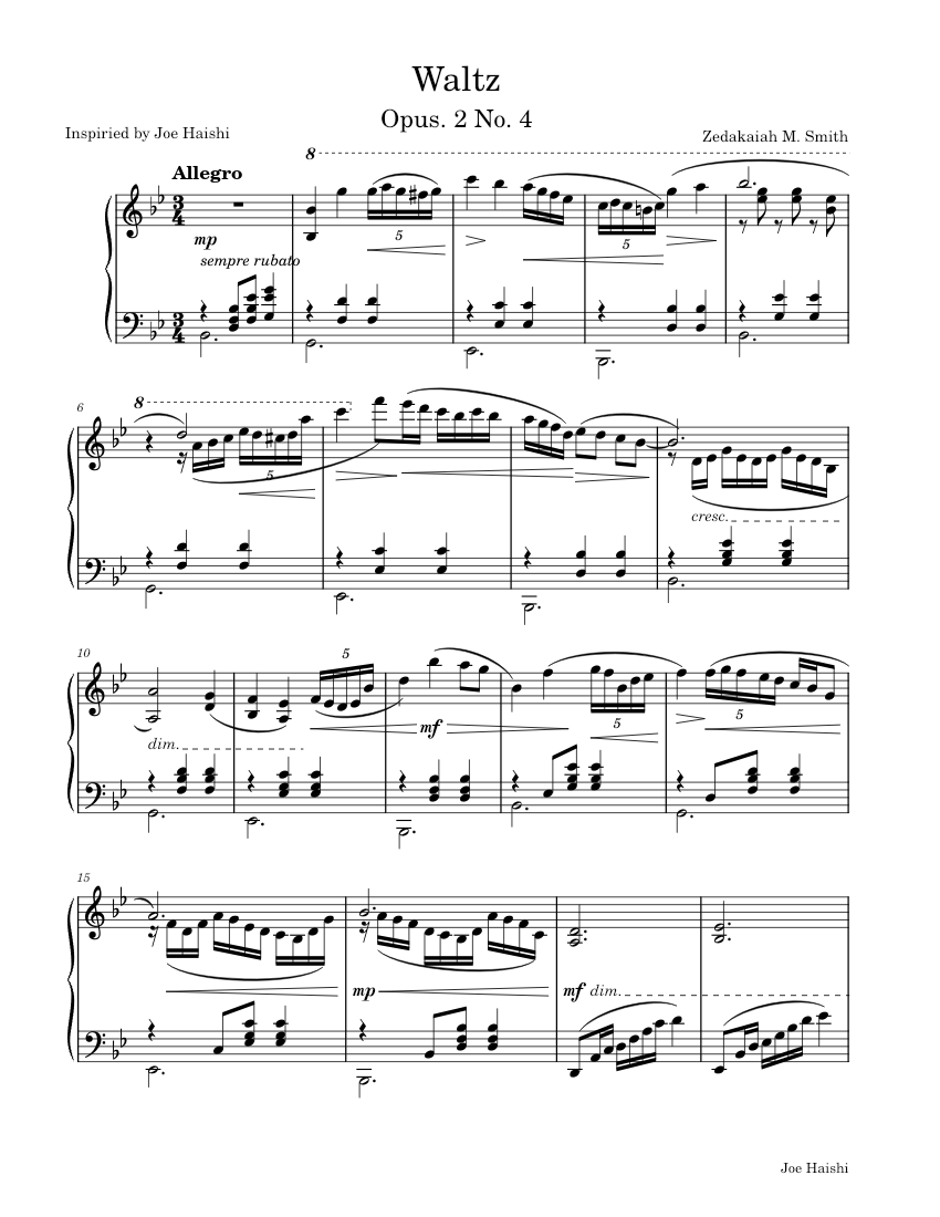 Opus 2 No 4 Sheet music for Piano (Solo) | Musescore.com