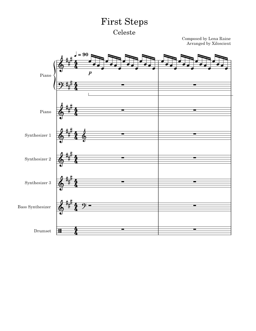 First Steps Sheet Music for Piano, Drum group, Synthesizer (Mixed ...