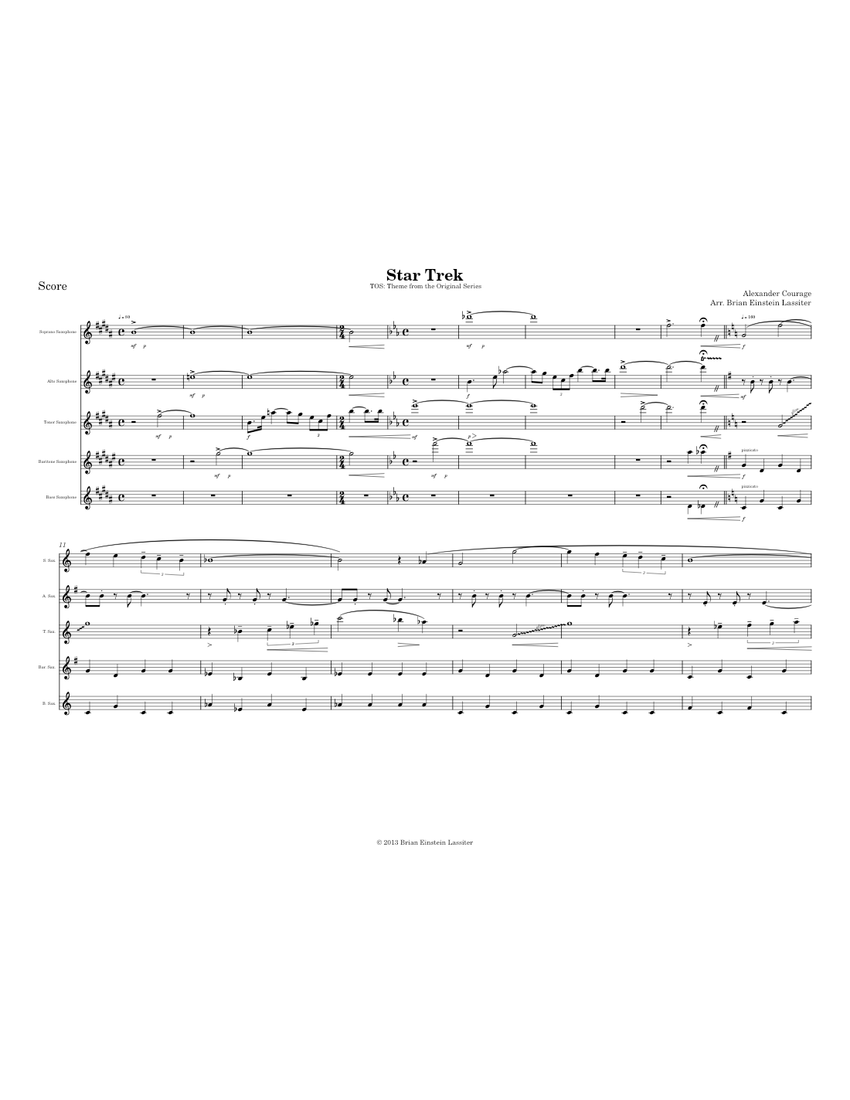 Star trek tos theme – Jerry Goldsmith Star Trek TOS Theme Sheet Music ...