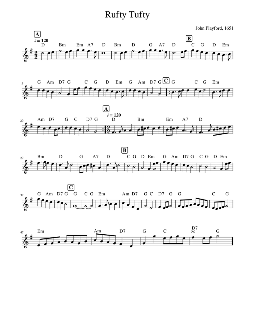 John Playford - Rufty Tufty Sheet music for Piano (Solo) Easy ...