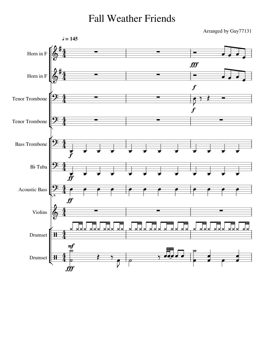 MLP Fall Weather Friends Soundtrack Sheet music for Tuba, Trombone ...