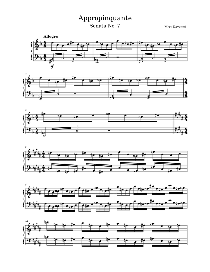 Appropinquante Fine Sheet music for Piano (Solo) | Musescore.com