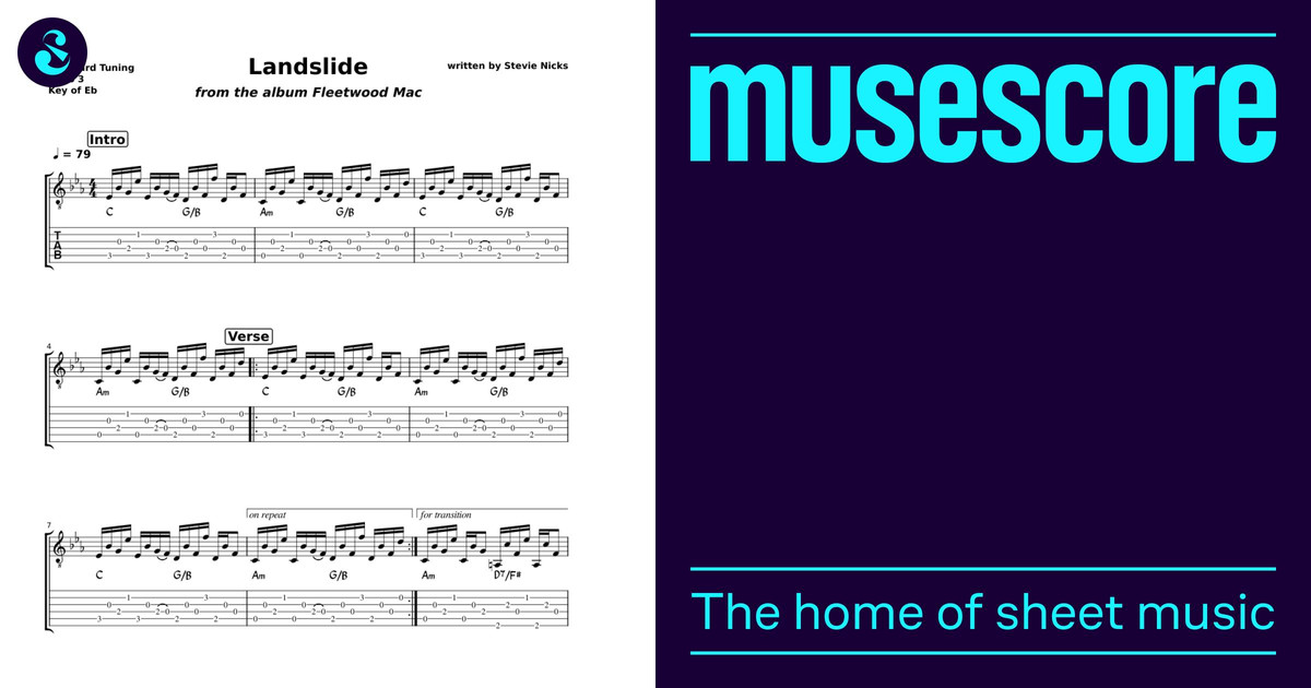 Fleetwood Mac - Landslide Sheet music for Guitar (Mixed Duet ...