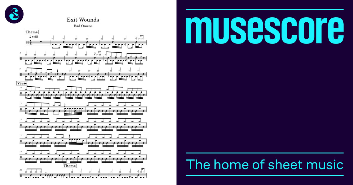 Exit Wounds – Bad Omens for drum kit Sheet Music for Drum group (Solo) | MuseScore.com