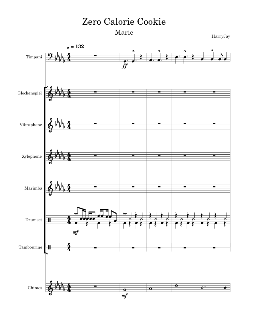 Zero Calorie Cookie - Marie Sheet music for Tambourine, Timpani ...